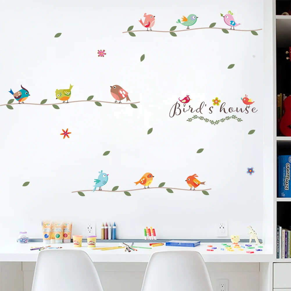Tree Branch Bird's Home Wall Stickers Home Decor Children's Room Flower ...