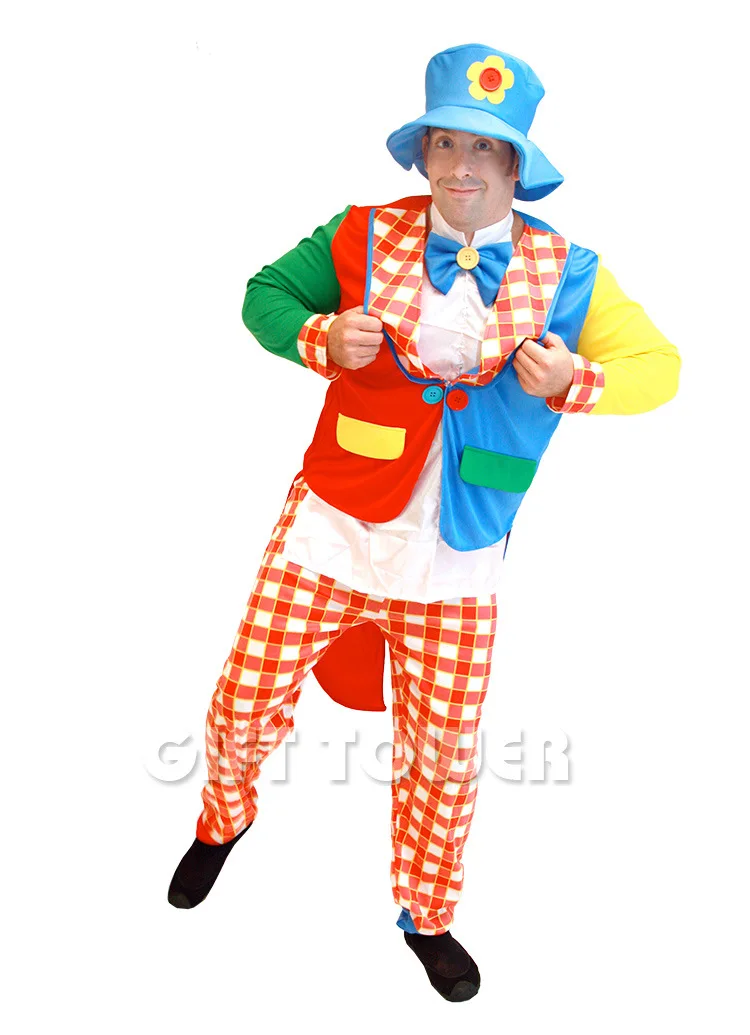 Halloween Costume for Men Cosplay Clown Costume Hat +shirts+coat +pants ...