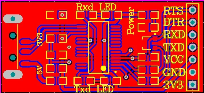 Ft232rl Module Usb To Serial Ttl Pcb File Ft232 Schematic And Pcb Design File Usb-ttl Ft232 Free ...