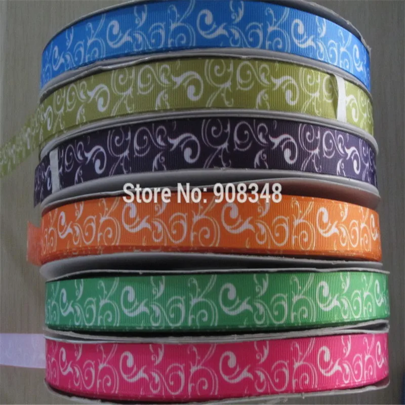 Pick Size 9 16 22 25 38 50 75 mm Width custom cloud flower Printed ...
