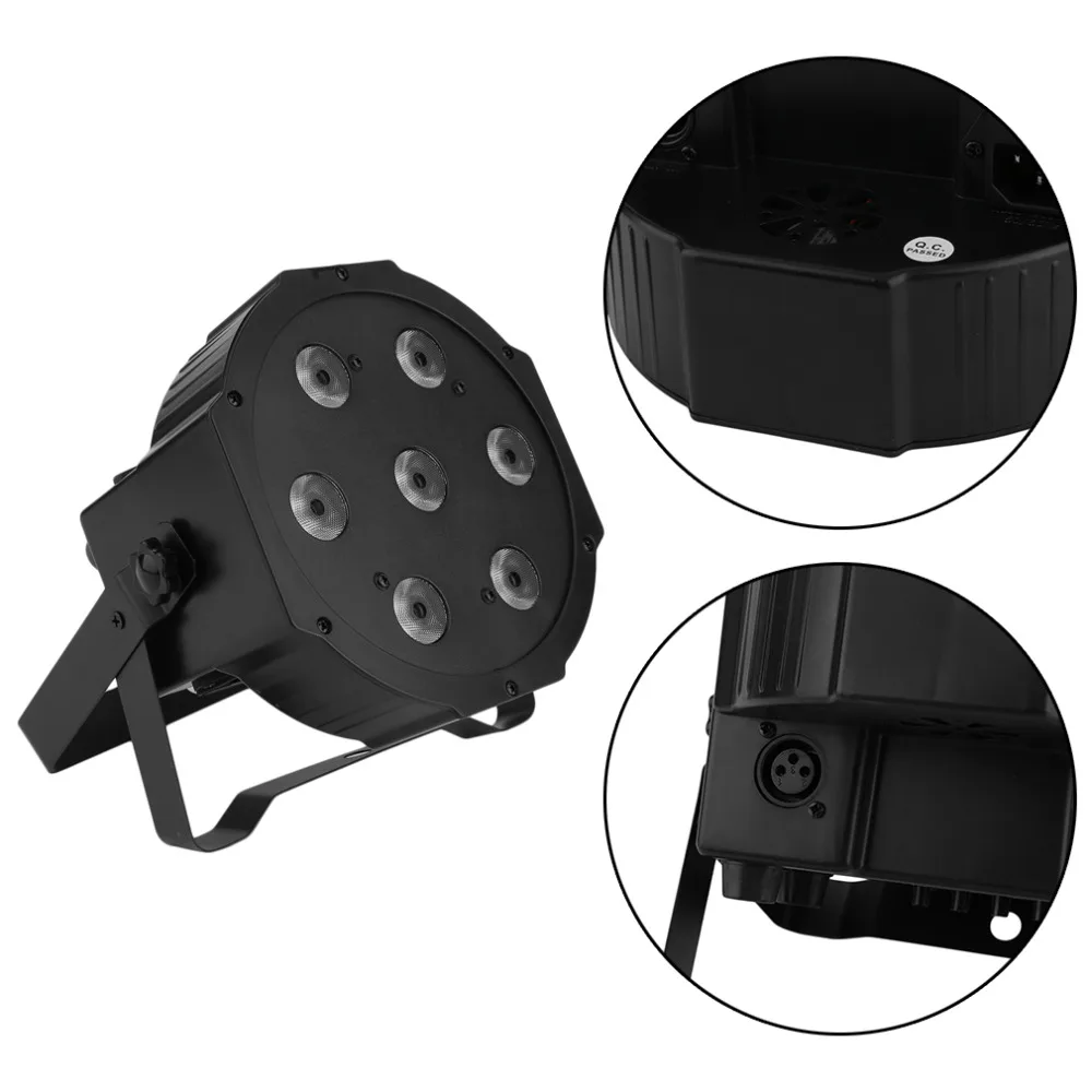7 x 10W RGBW Super Bright LED Flat Par Light PAR56 DMX LED Stage Wash ...