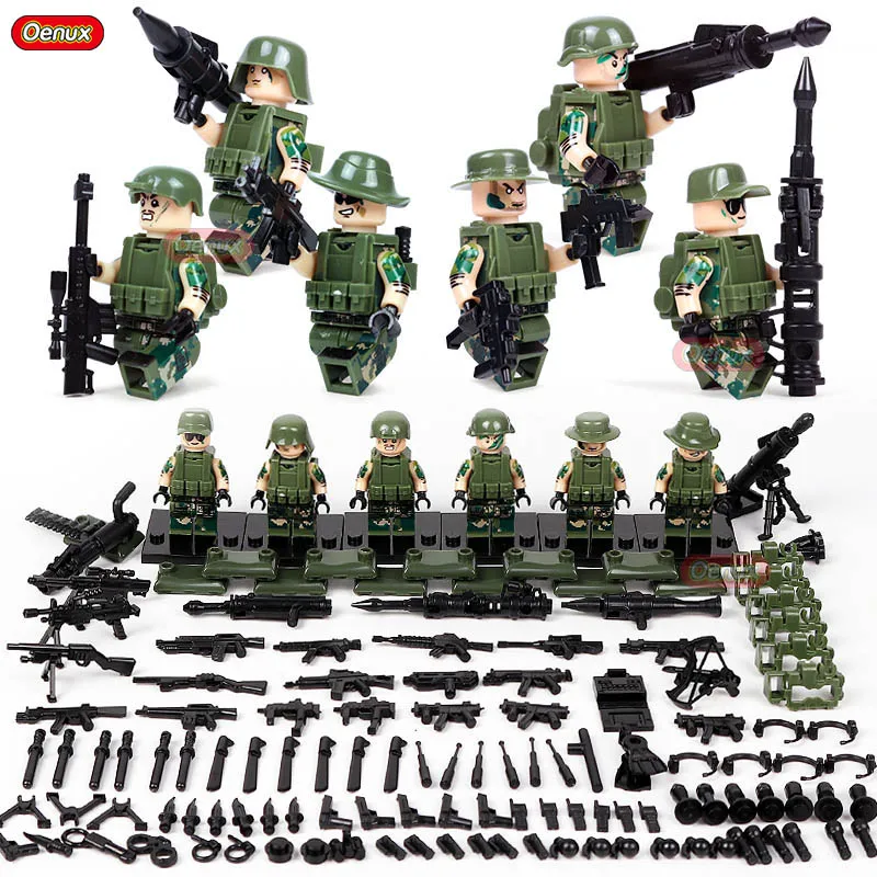 Big SALE Oenux New Heavy Fire Army Soldier Figures With Weapons Model ...
