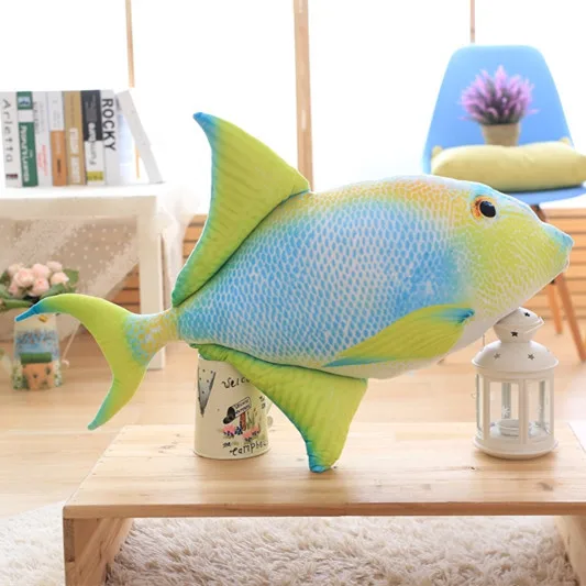 3D Realistic Bluish Yellow Tropical Fish Stuffed Dolls Creative ...