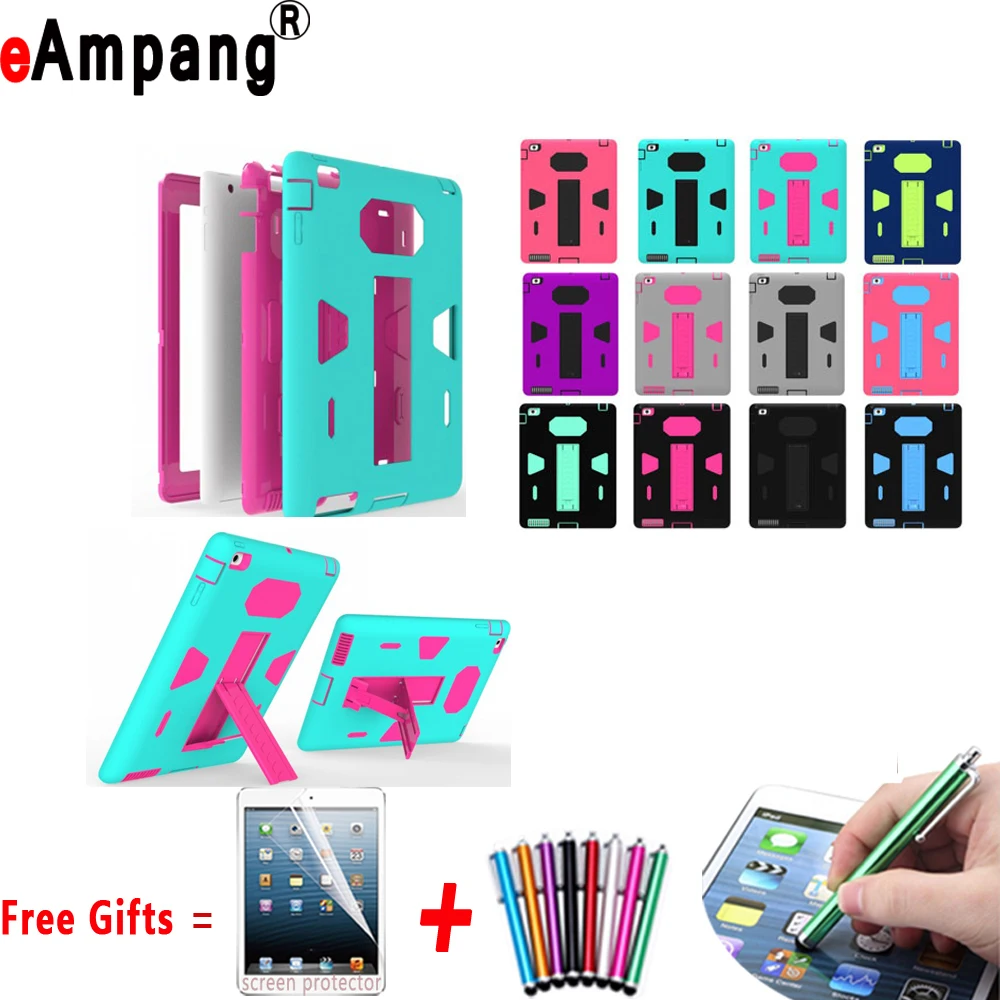 Drop Resistance Silicon Kid Safe Shockproof Hybrid Armor Case Cover For 