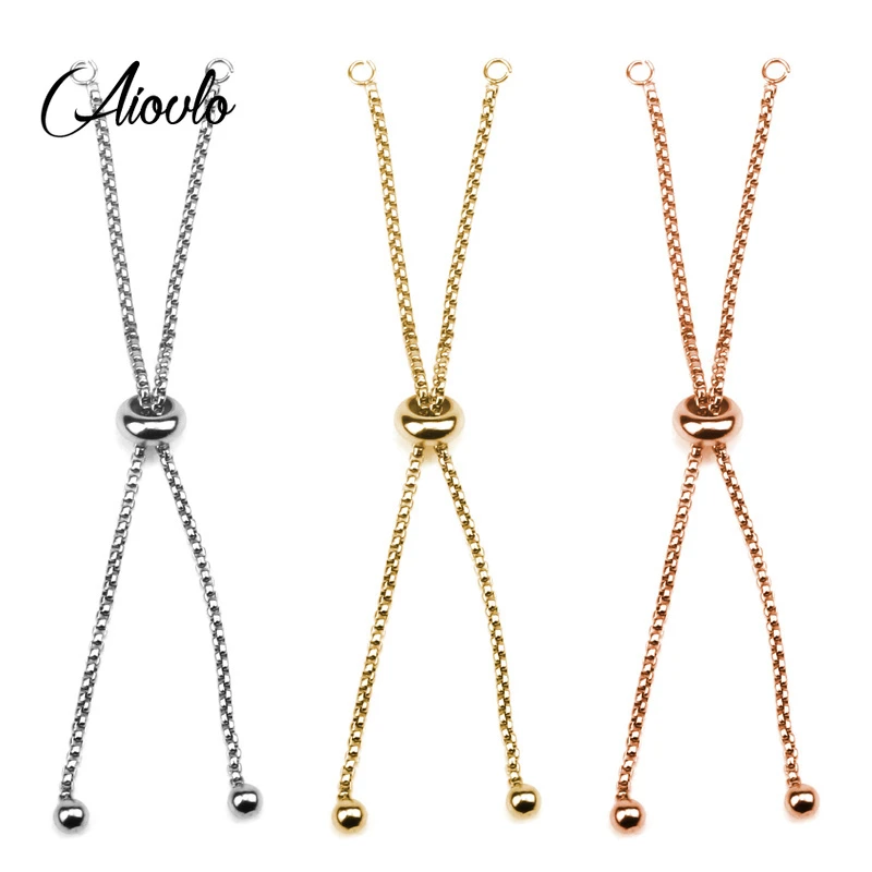 3pcs/lot Stainless Steel Adjustable Slider Chain For Jewelry Making Diy ...