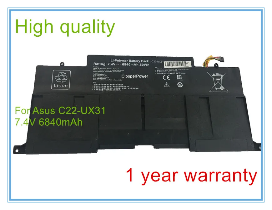 Batería de C22 UX31 de 7,4 V, 50wh, 6840Ah, para UX31, UX31A, UX31E ...