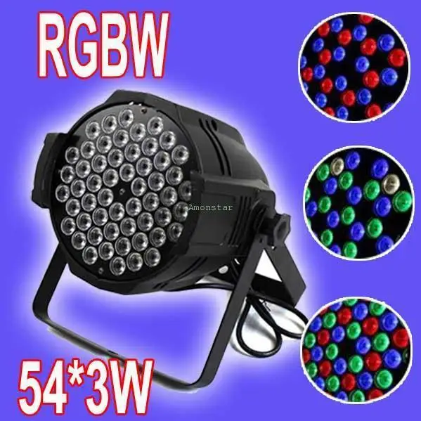 Pro 54 3W Double Yokes RGBW LED Par 64 LED Stage DJ Party Light DMX PAR64 Lampfree shipping|dmx ...