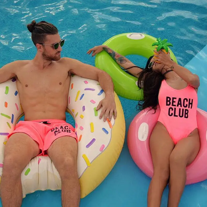 Couple Men Women One Piece Monokini Suit Swimwear Bathing Beach Bikini Beachwearbody Suits