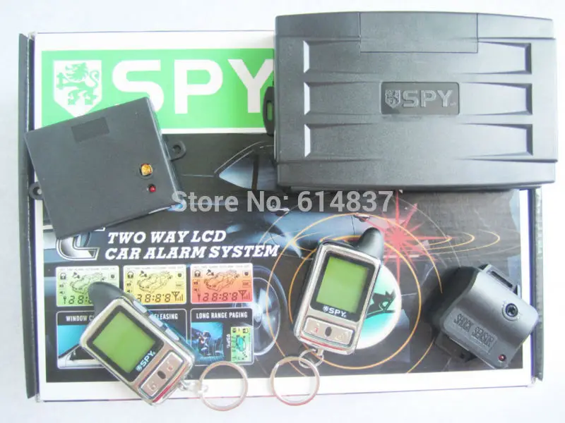 Remote Engine Start Car Alarm + Microwave sensor SPY Two Way Colorful ...