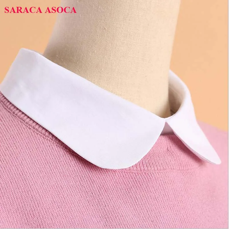 All-Match-Solid-White-Shirt-Fake-Collar-For-Girls-O-Neck-Detachable ...