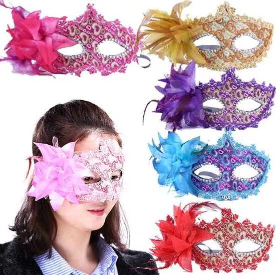 Lovely Baby Hats Halloween Kids Flower Mask Children Upper Half Face ...