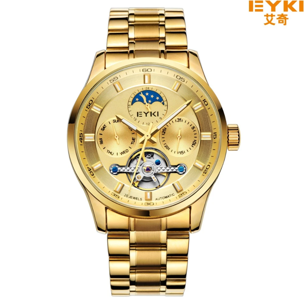 Buy Alienwork EYKI Skeleton Men Automatic Watch With Metal Strap Glass ...