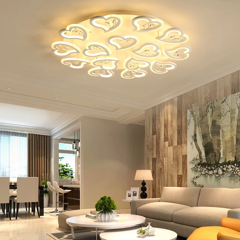 Heart Design LED Chandeliers plafond lamp Lighting For Living room ...