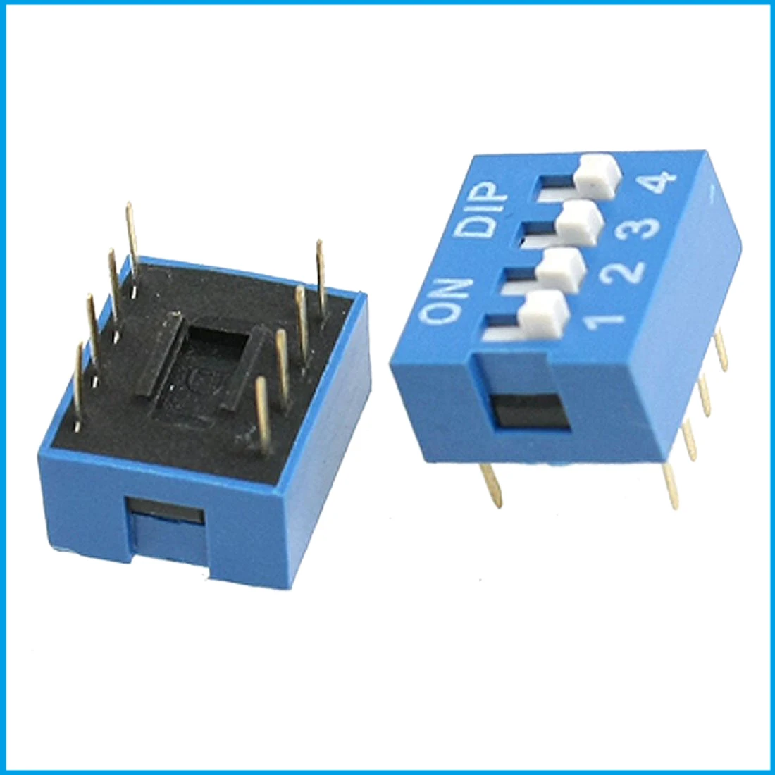 10 Pcs 2 Row 8 Pin 4P Positions 2.54mm Pitch DIP Switch Blue-in ...