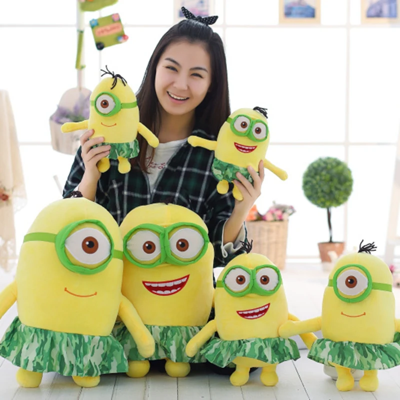 Hot sale 1 pcs newest 3D Eyes Despicable Me minion plush girl doll toys ...