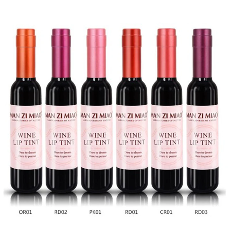 Red Wine Bottle Matte Lip Tint Lip Gloss Waterproof Long Lasting Lipgloss Moisturize Lip Tint