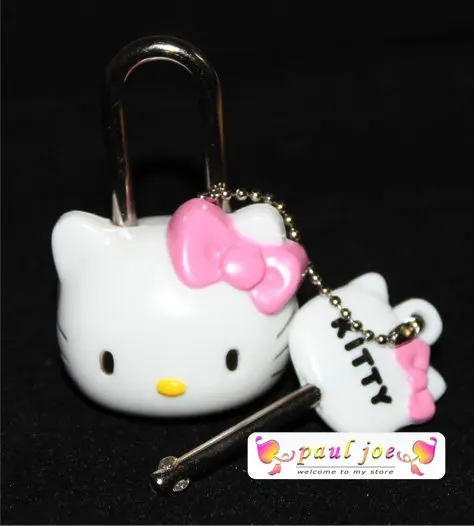 wholesael hot New Hello Kitty Cartoon Mini Pad Lock With Key Safety ...