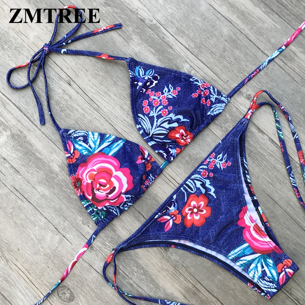 Zmtree Triangle Bathing Suit Summer Swimwear 2018 Women Bikini Swimsuit