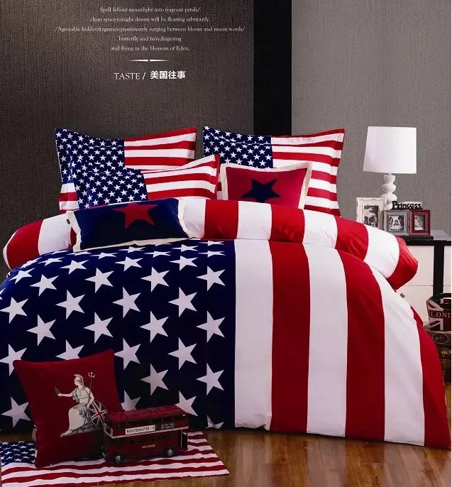 American flag bedding comforter set queen size duvet cover bedspread ...
