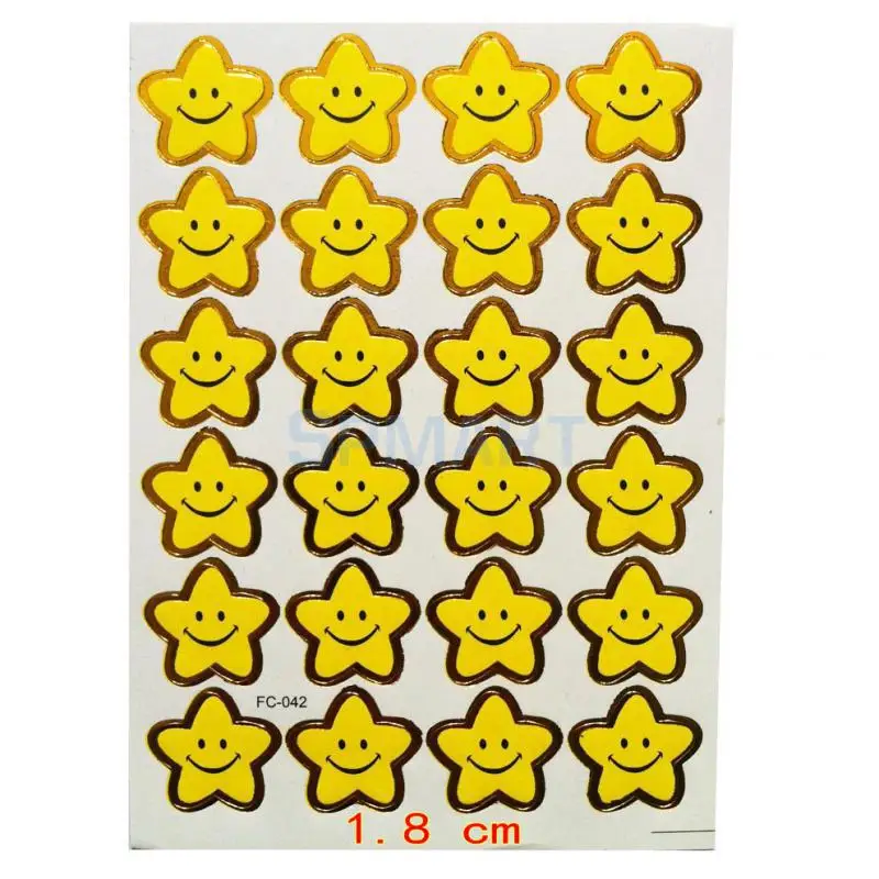 240 Smile Star Sticker School Kids Teacher Label Reward Craft DIY Toys ...