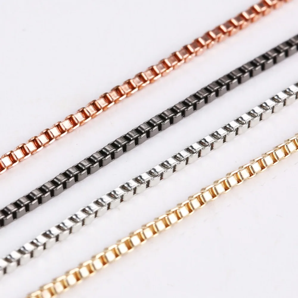 1pcs Simple Square Box Chain Necklace 4 Colors Venice Chain Jewelry Diy ...