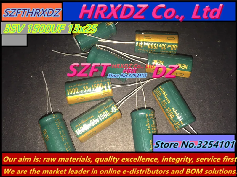 SZFTHRXDZ 20PCS 35V 1500UF 13x25 electrolytic capacitor 35V 1500UF 13* ...