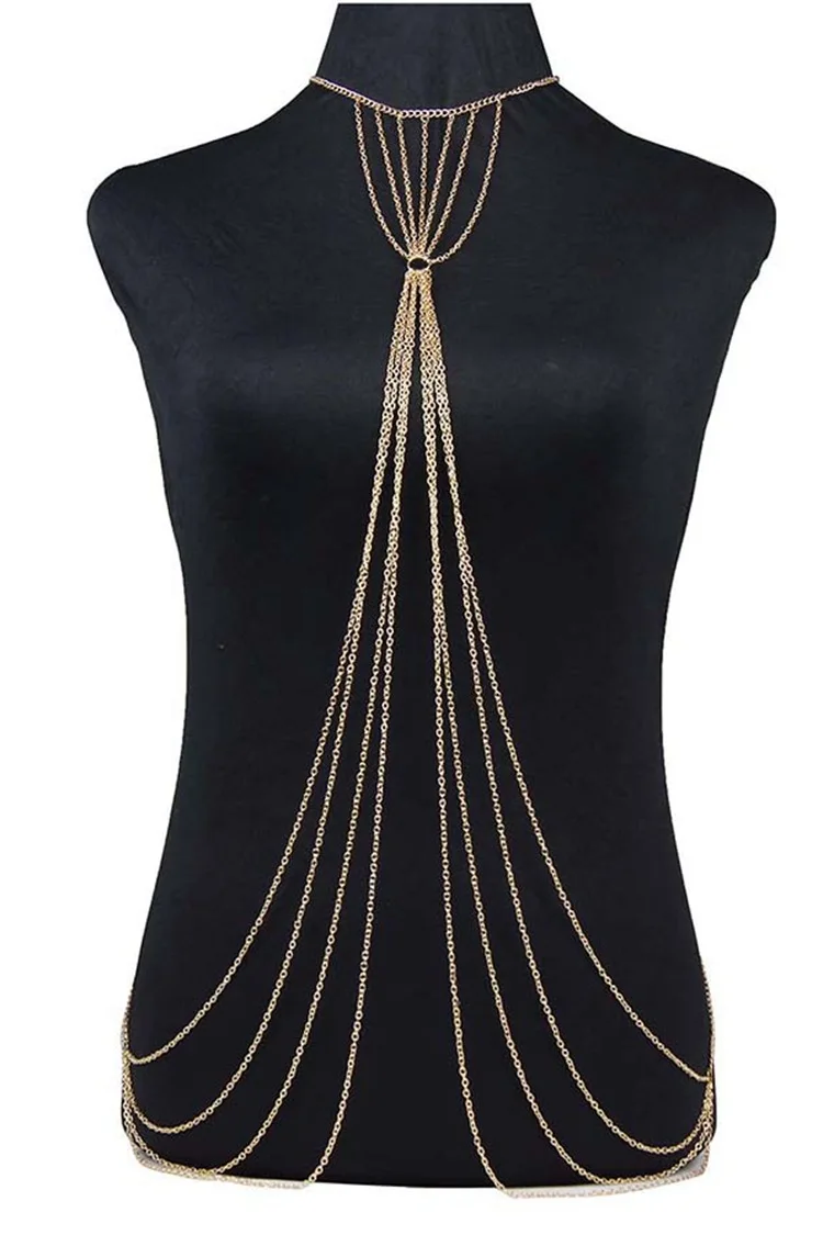 Sexy Body Chain Street Major Suit Silver/Gold Tassel Body Chain ...