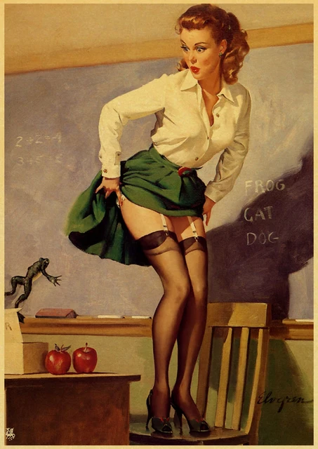 World War Ii Sexy Pin Up Girl Poster Military Bar Cafe Home Wall Decor Retro Kraft Paper Wall