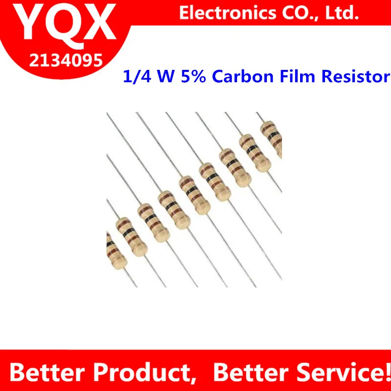 100 piezas 1/4 W 5% Carbon Film Resistor 110 120 130 150 180 ohm ...