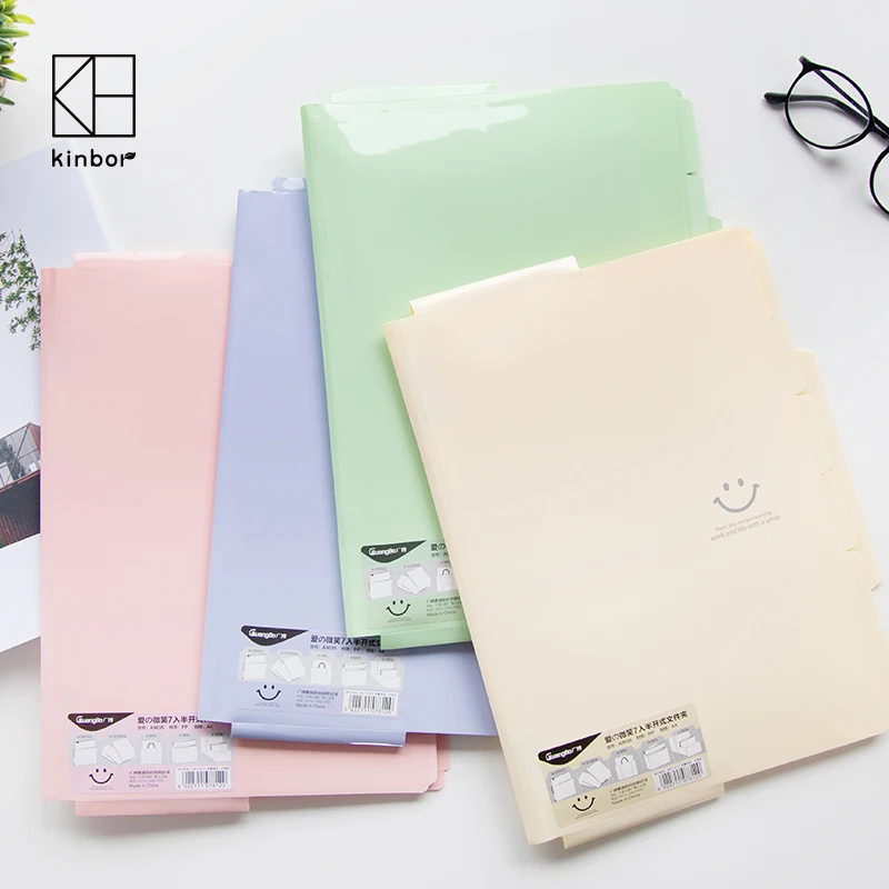 A4 Plastic File Folder Smile Eomji Clear Book Document Folder Display ...