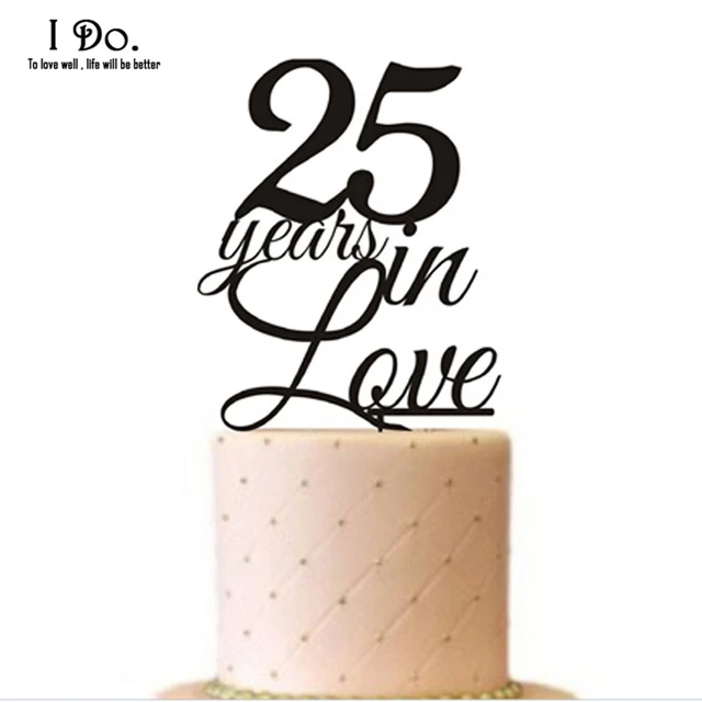 25th Wedding Anniversary Cake Topper