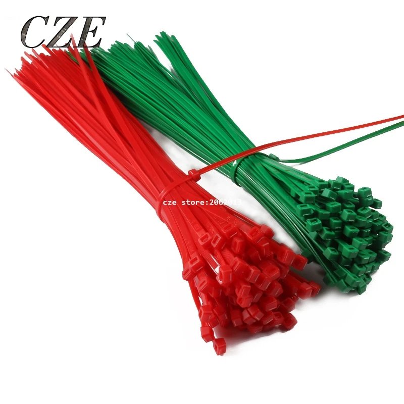 Free Shipping 100Pcs 5*400 Cable Tie Colorful Self Locking Nylon Wiring ...