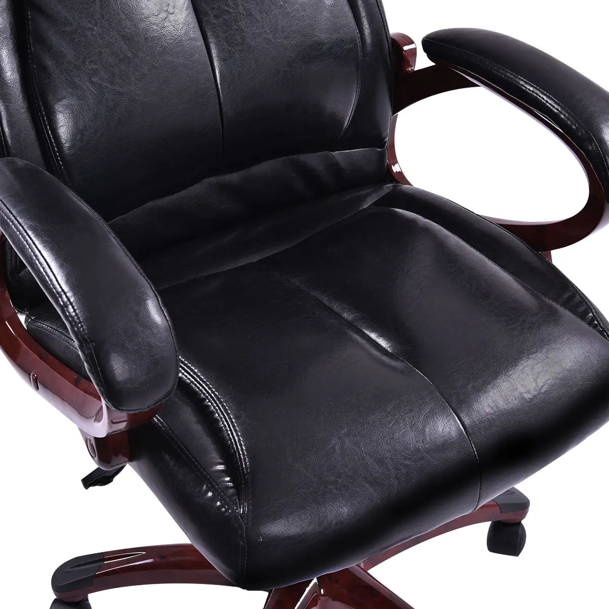 Giantex Ergonomic PU Leather Office Chair Modern High Back Swivel ...