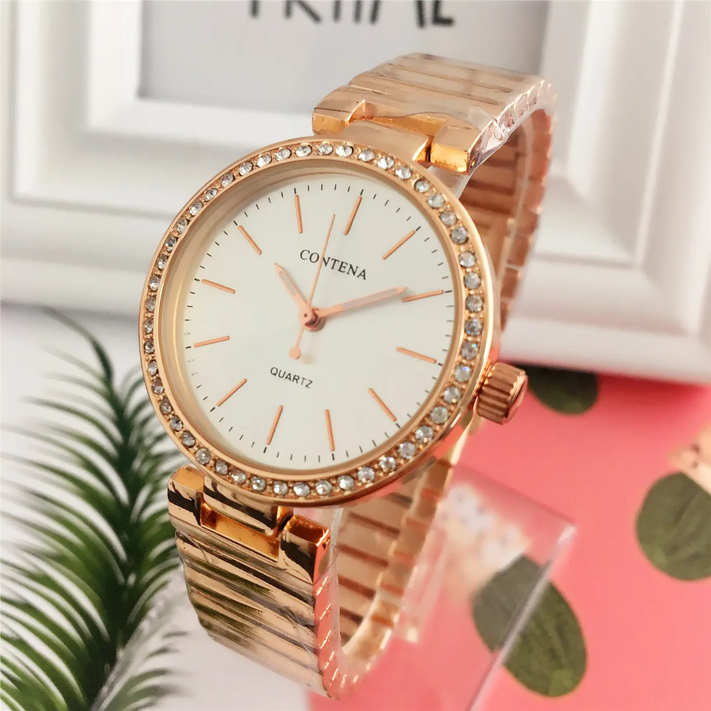 Contenaクォーツカジュアル腕時計高級女性ステンレススチールブレスレットクォーツ腕時計女性レディース腕時計|watch women ...