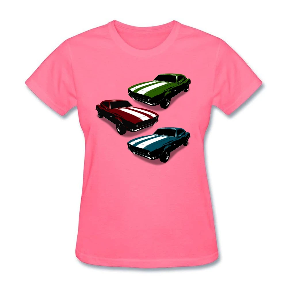Ladies Parked Trio Muscle Cars Trio T shirt Designer 90s Fabic Cotton T ...