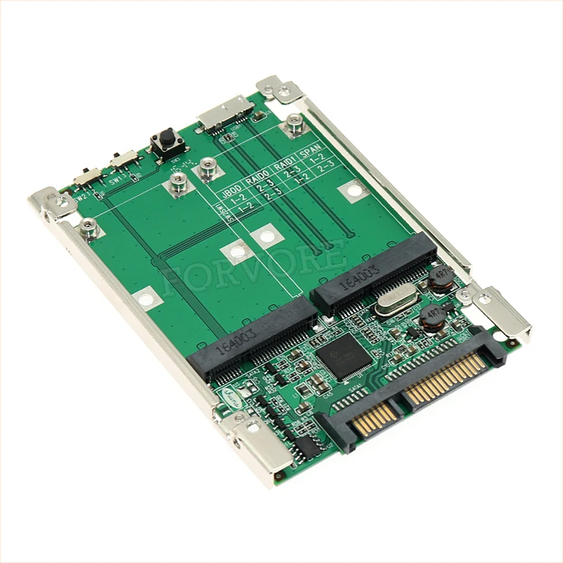 SATA 6G/ USB3.0 to 2x mSATA Adapter Raid Card w/ USB 3.0 Micro B ...