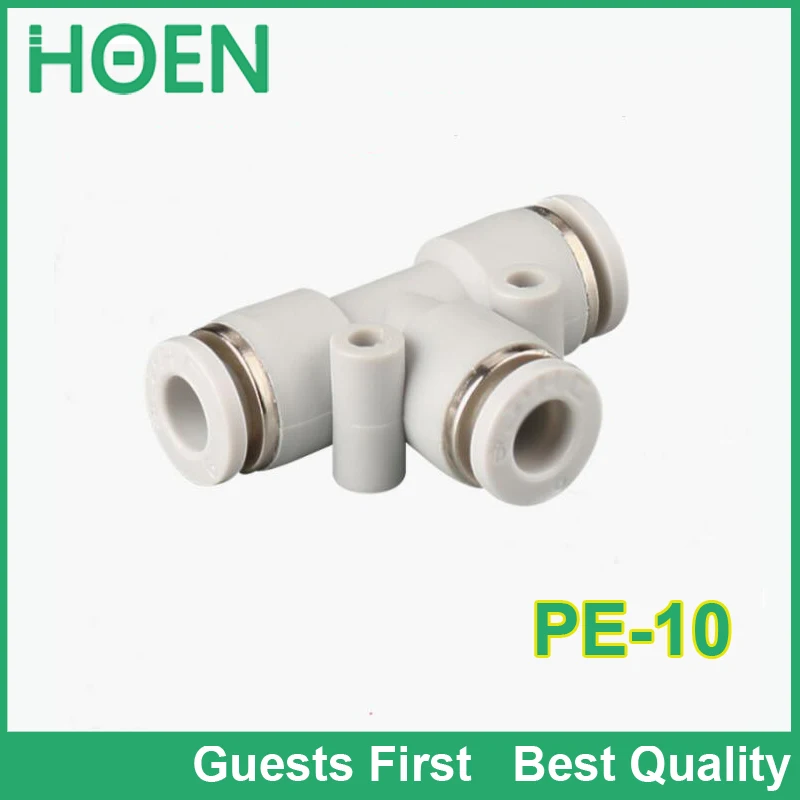100pcs white color best PE8 8mm tee fitting Pneumatic quick jiont ...