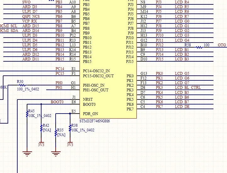 STM32F746 development board schematic STM32F746NGH6U ST Link ...
