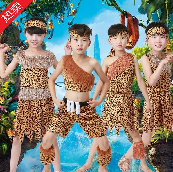 Hot 2017 Halloween Cosplay Primitive African Savage Leopard print ...