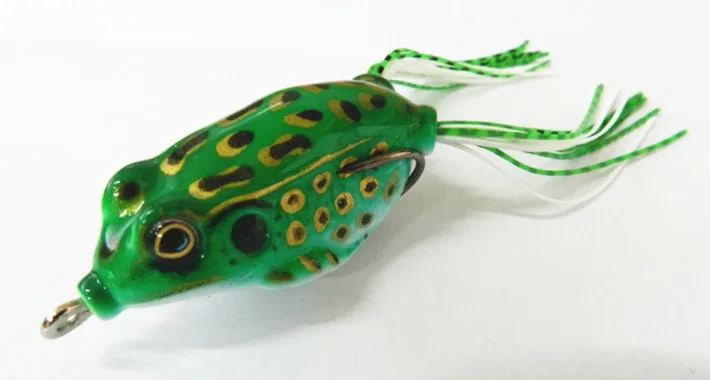 500pcs soft plastic fishing lure froglure with one treble hook topwater ...