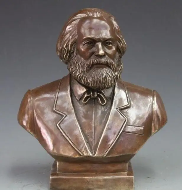 11"western Bronze Proletarian Leaders Karl Heinrich Marx Bust Art ...