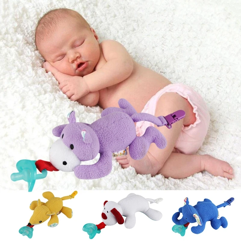 Baby Nipple Toys Silicone Pacifier Lovely Stuffed Animals Clip Feeding ...