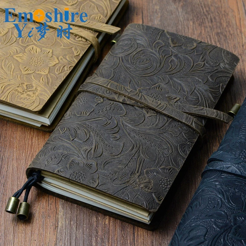 Genuine Leather Notebook Handmade Passport Traveler Notebook Cowhide ...