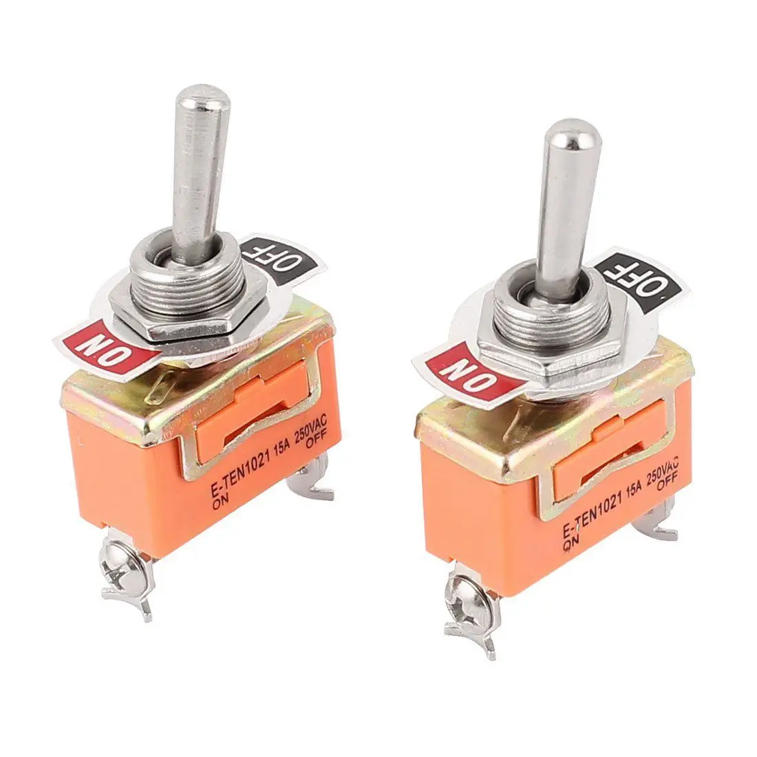 SHGO HOT AC 250V 15A SPST ON OFF 2 Pin Latching Miniature Toggle Switch ...