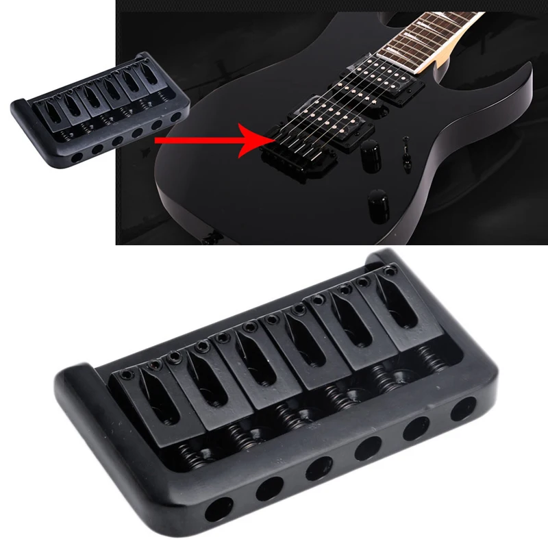1Set-6-String-Electric-Guitar-Bridge-Hard-Top-Load-Black-Fixed-Hard ...