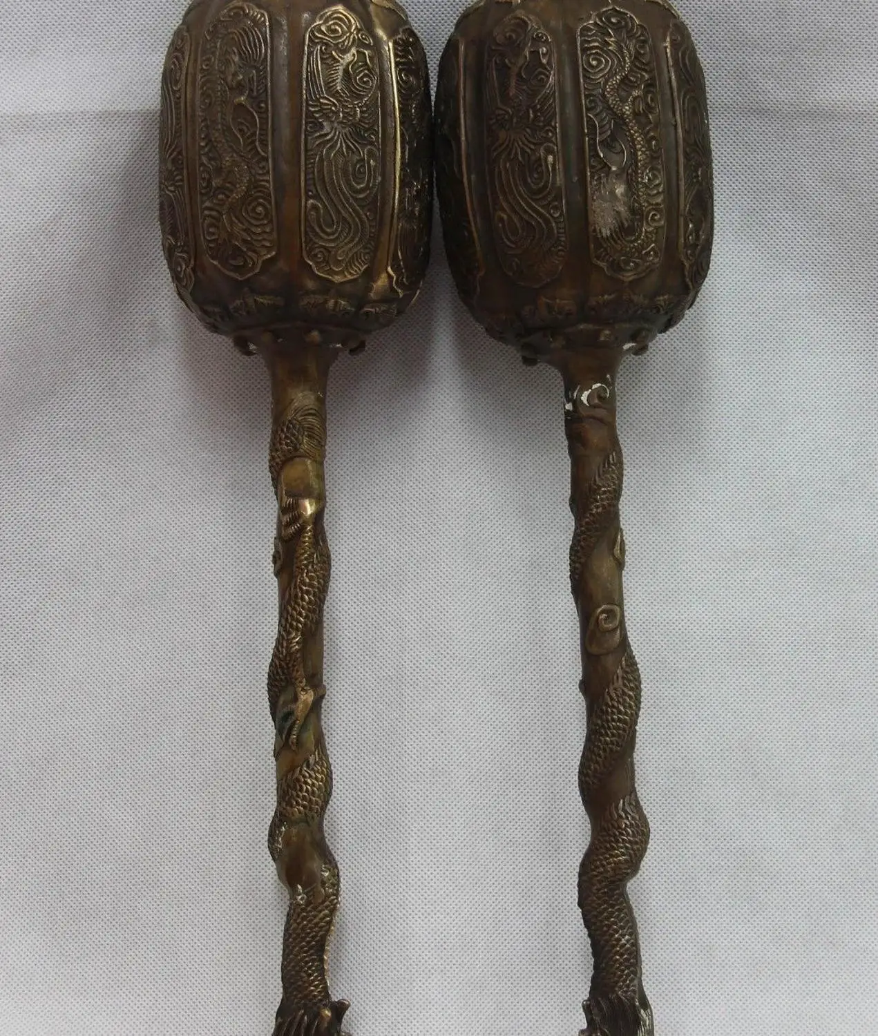 China Folk Copper Bronze Warrior weapon weaponry General Dragon Chui ...