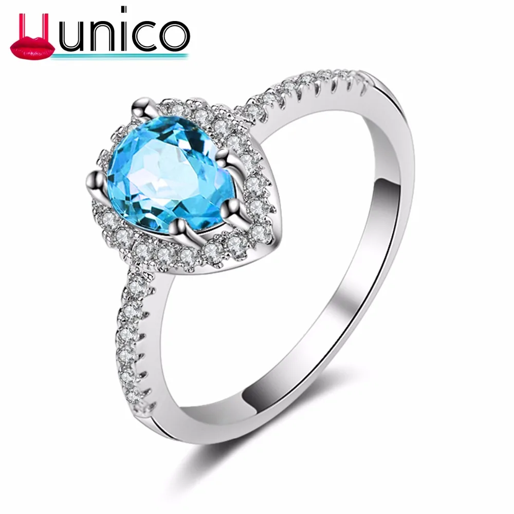 Anillo de boda y compromiso cuadrado, joyería de Circonia cúbica, Color ...