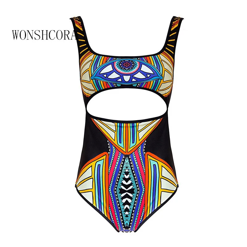 Sexy Print Floral Bikini Set Swimwear Women One Piece Swimsuit 2017