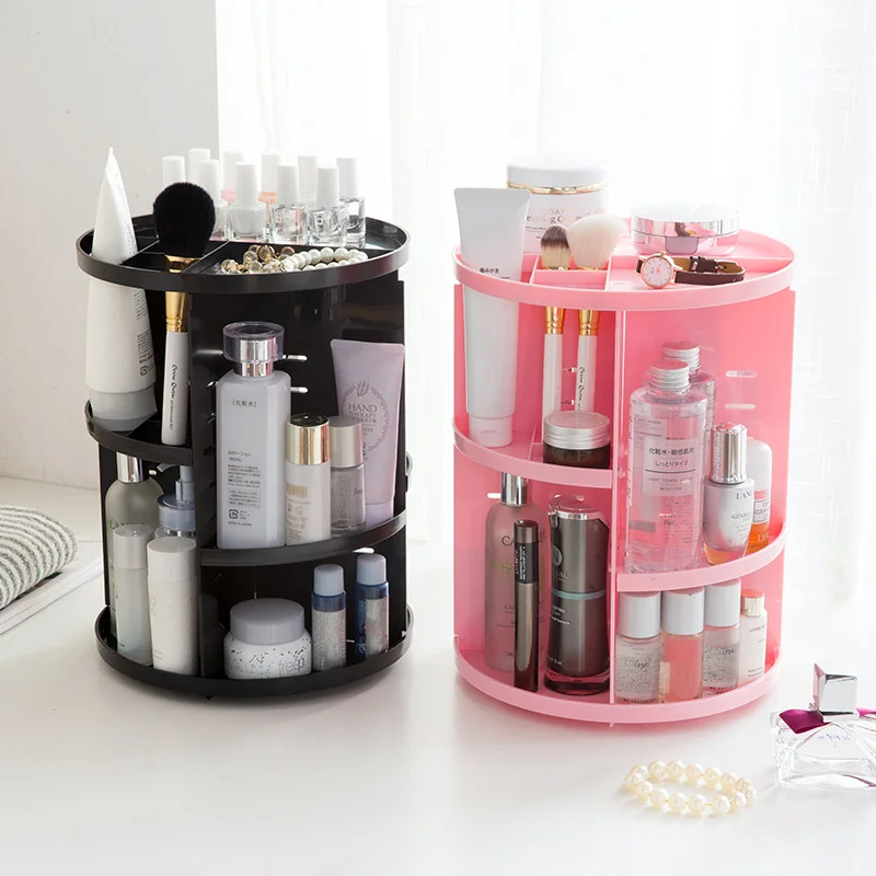 Rotating Cosmetics Shelf Dressing Table Storage Box Desktop Putting ...