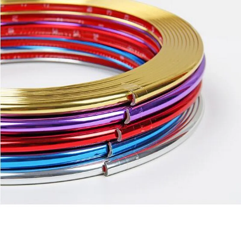 8 Meters Chrome Car Decoration Strip For Wheel Rim Hub Protection Color ...